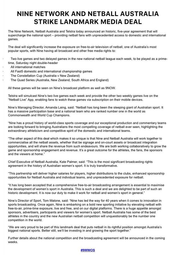 Nine Sports Broadcasting - Page 8 - Nine Network - Media Spy